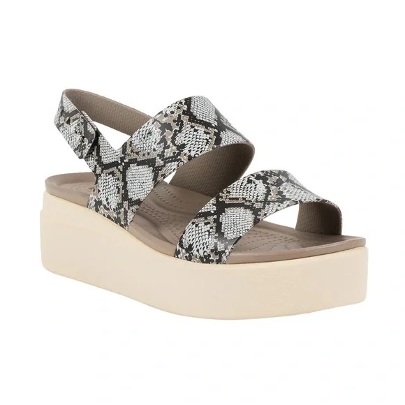 CROCS | Shoes | Crocs Brooklyn Low Wedge Snake Print | Poshmark